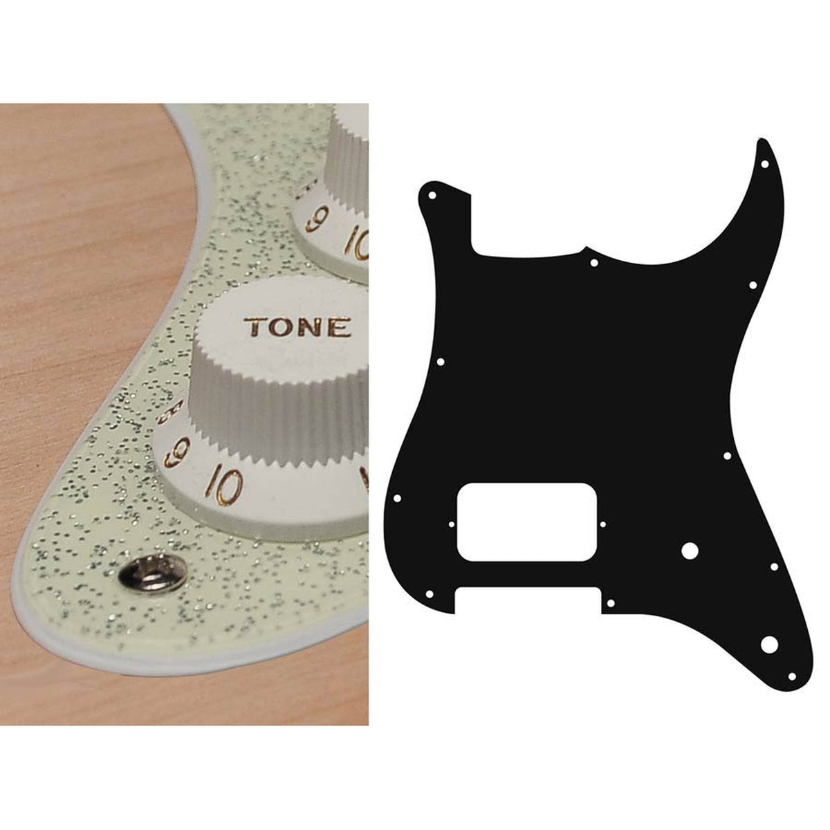 Boston ST-244-SCH pickguard, Stallion,H, 2 pot holes, 2 ply, sparkling ...