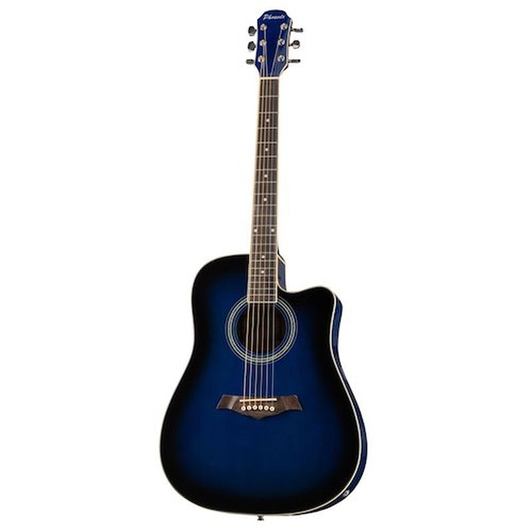 Phoenix 002 CE blauw sunburst semi akoestische western gitaar – VDS ...